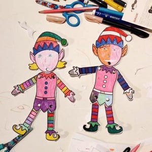 Christmas Elf Paper Doll – Printable Craft for Kids - Etsy