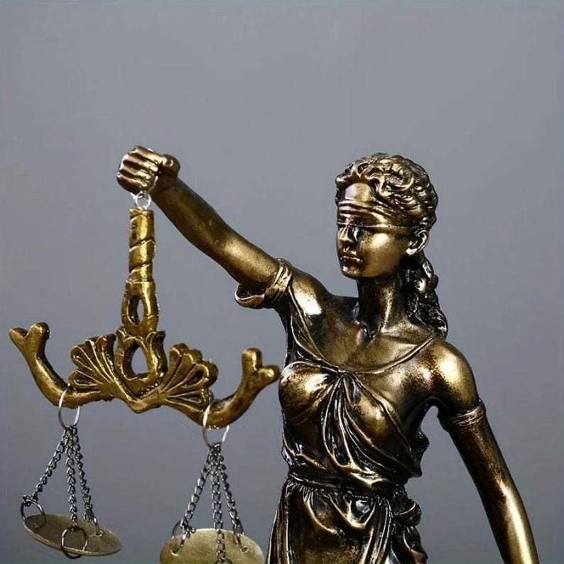Retro Goddess of Justice Ornament • European Style Decoration • Copper ...