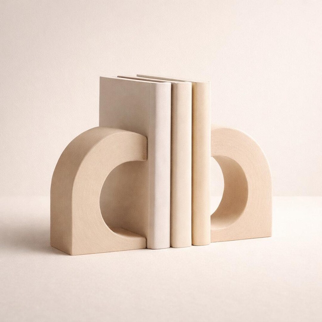Moon Gate Bookends (set of 2) | Ribbed or Smooth | Scandinavian Japandi ...