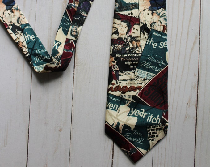 Vintage Classic Movie Poster Pattern Necktie 1990s - Etsy