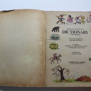 Vintage the New Color-picture Dictionary for Children Paperback Book ...