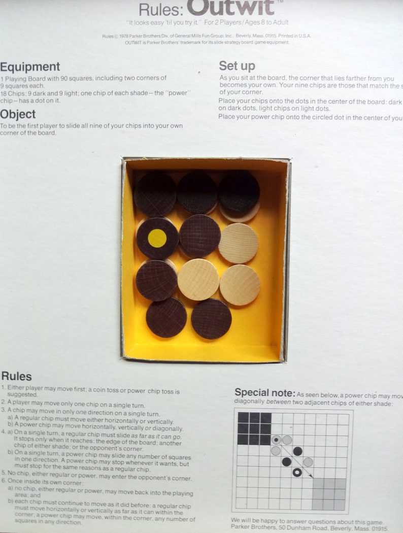Vintage Parker Brother's Outwit Board Game 1978 - Etsy