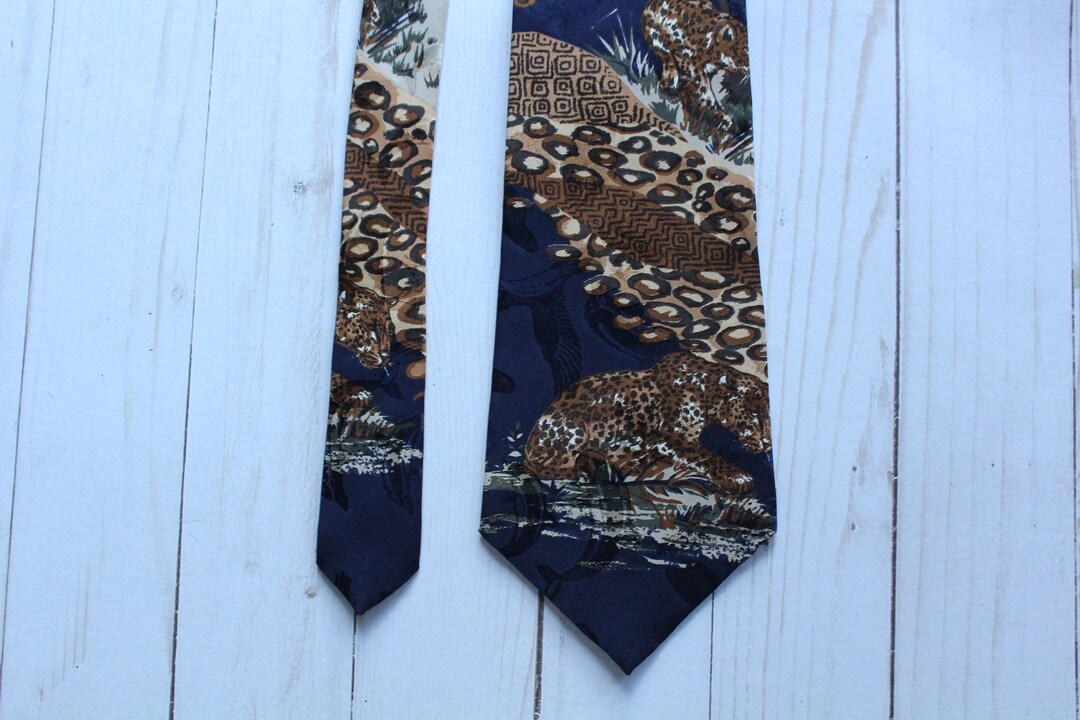 Vintage Endangered Species Leopard Silk Necktie 1990s - Etsy