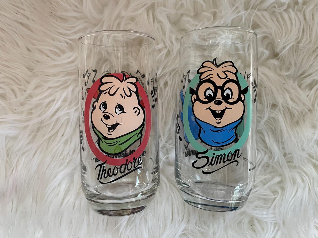 Vintage Alvin and the Chipmunks Simon and Theodore Drinking Glasses ...