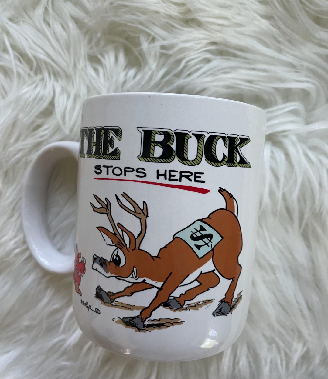 Vintage the Buck Stops Here Cartoon Deer Pattern Coffee Mug 1990s - Etsy