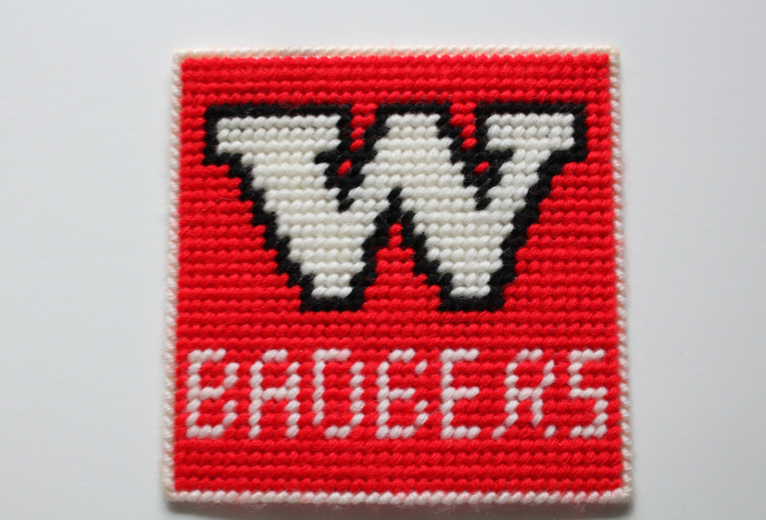 Vintage Wisconsin Badgers Plastic Canvas Yarn Art Squares | Etsy