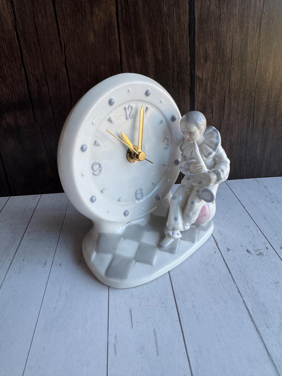 Vintage Otagiri Porcelain Pierrot Clown Tabletop Clock 1995 - Etsy