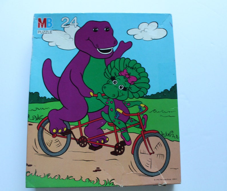 Vintage Milton Bradley Barney 24 Piece Puzzle 1993 - Etsy