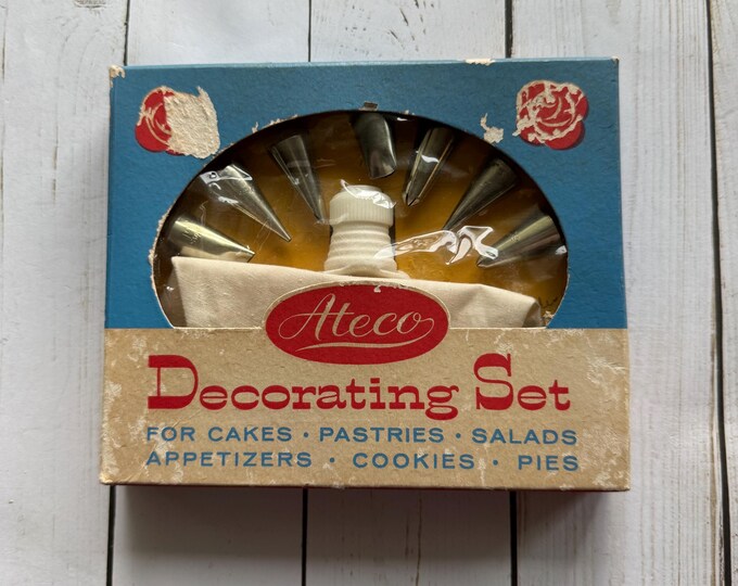 Vintage Ateco Decorating Set With Piping Bag and Tips Kitchen Gadget ...