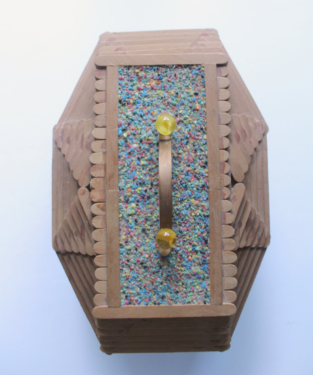 Vintage Handmade Popsicle Stick and Marble Storage Box 1970s - Etsy