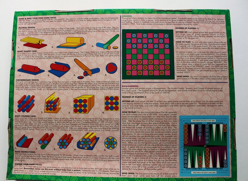 Vintage New Cosmic Frog Backgammon and Checkers Board Game Craft Kit ...