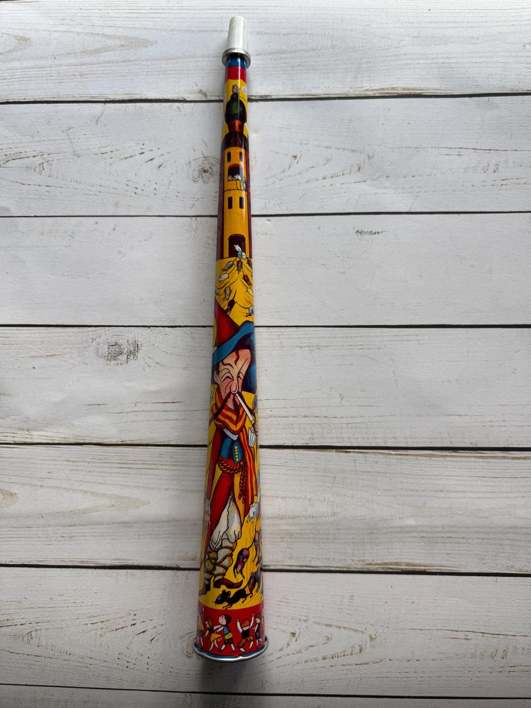 Vintage Tin Metal Litho Pied Piper Noisemaker Horn Toy Instrument 1950s ...