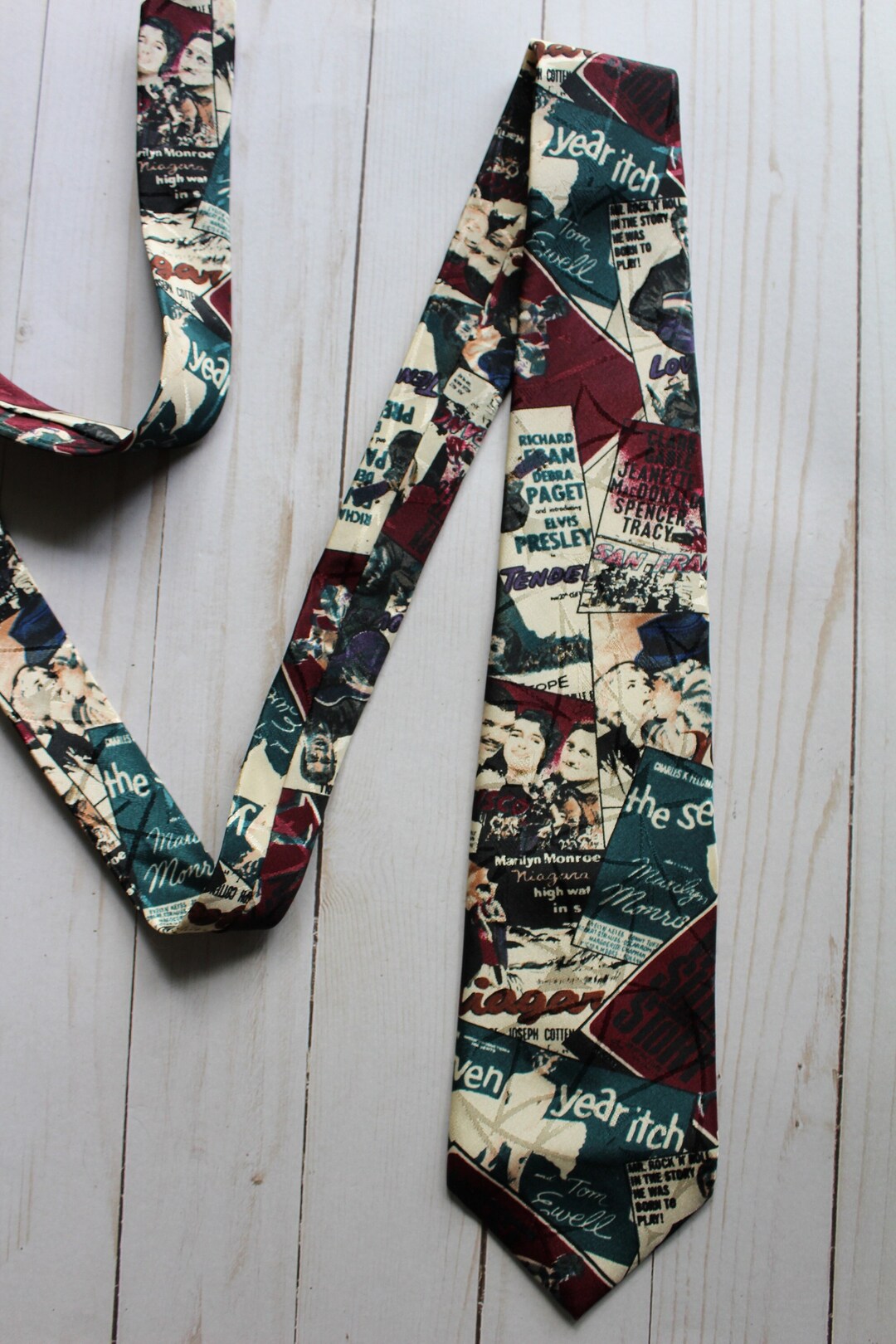 Vintage Classic Movie Poster Pattern Necktie 1990s - Etsy