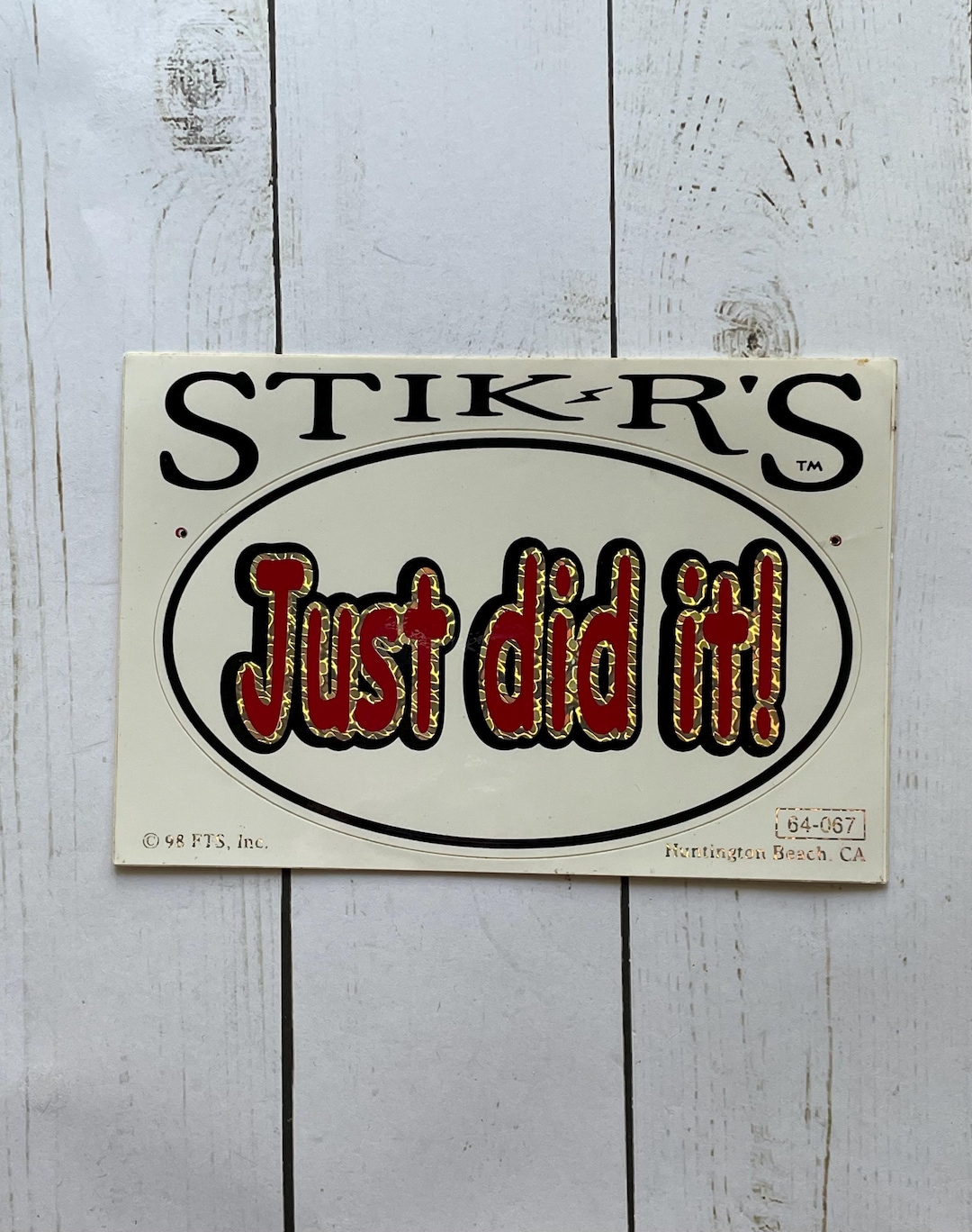 Vintage Holographic Just Did It Sticker 1998 - Etsy