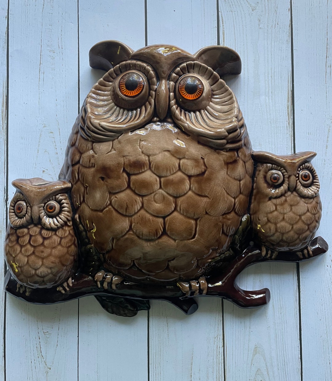 Vintage Arnel's Ceramic Owls on A Branch Wall Hanging 1970s - Etsy