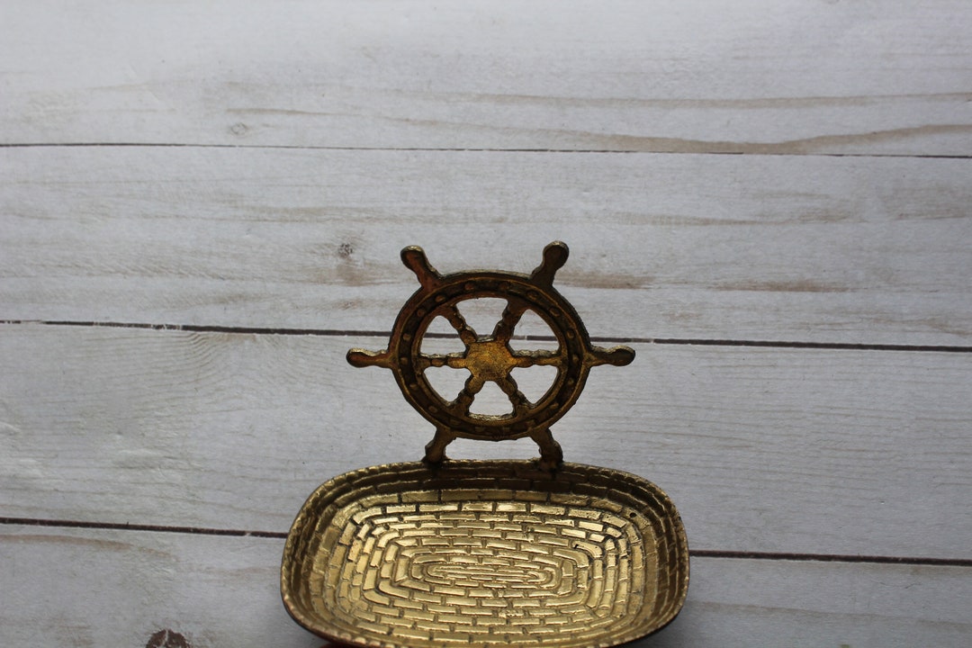 Vintage Brass Captains Wheel Soap Dish 1970s - Etsy