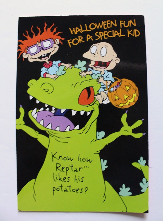 Vintage Nickelodeon Rugrats Reptar Halloween Greeting Card | Etsy