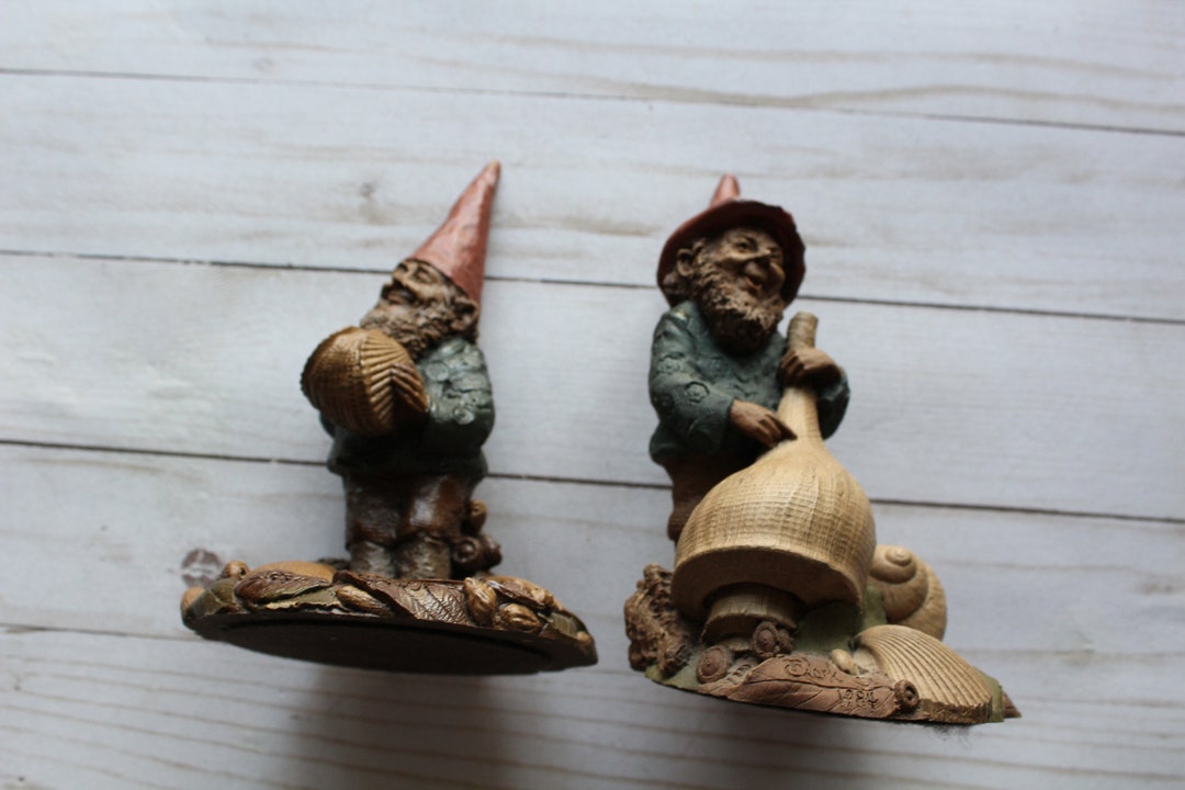 Vintage Pair of Tom Clark Shell Instrument Playing Gnome Statues Johann ...