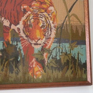 Vintage Large Bengal Tiger Needlepoint Framed Art 1970s - Etsy