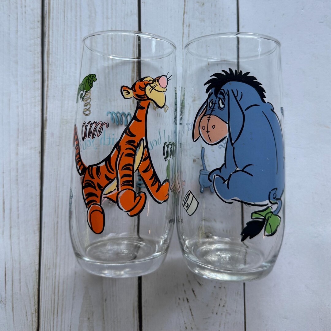 Vintage Pair of Winnie the Pooh’s Tigger and Eeyore Drinking Glasses ...