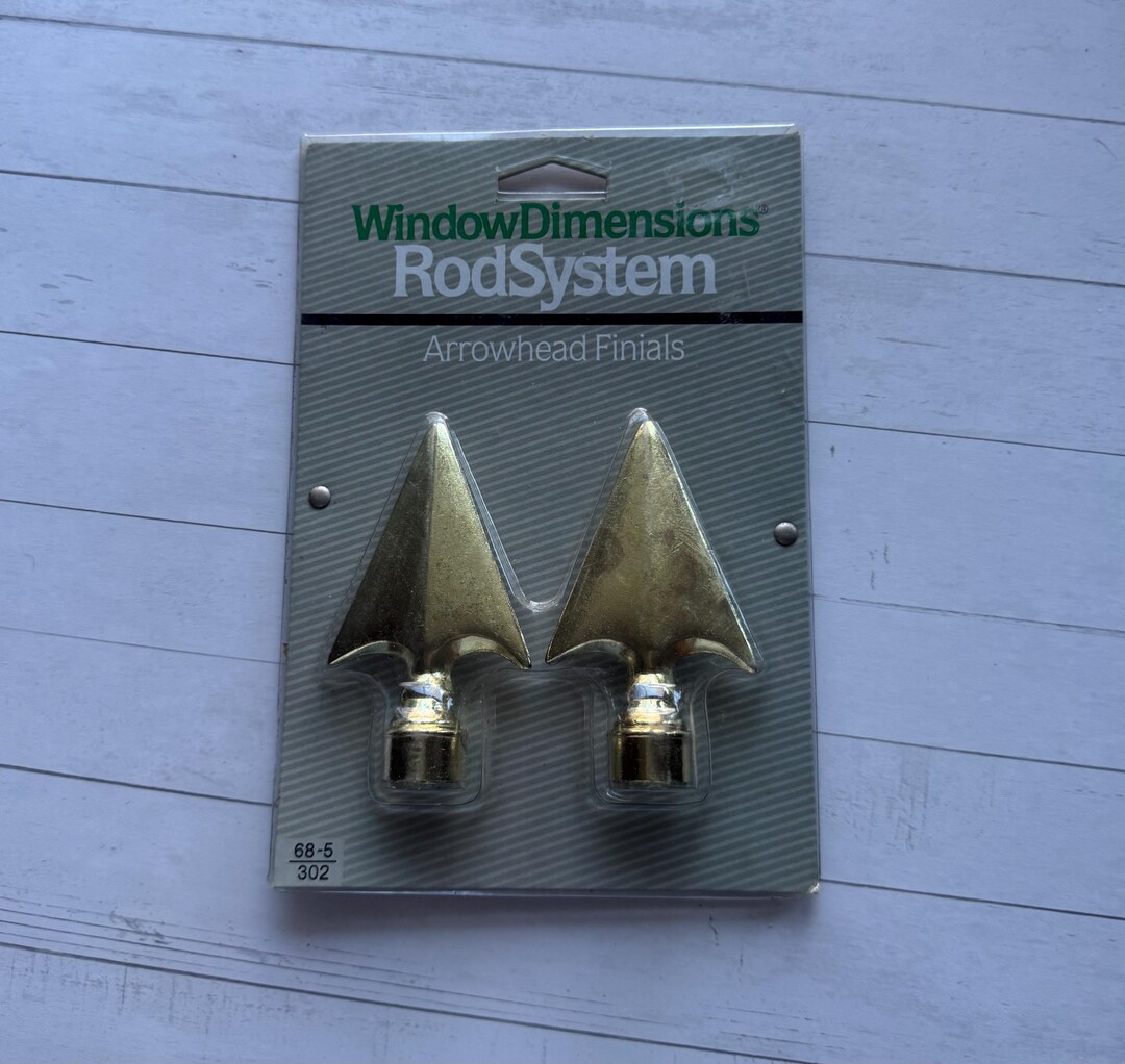 Vintage Curtain Rod Arrowhead Finials 1996 - Etsy