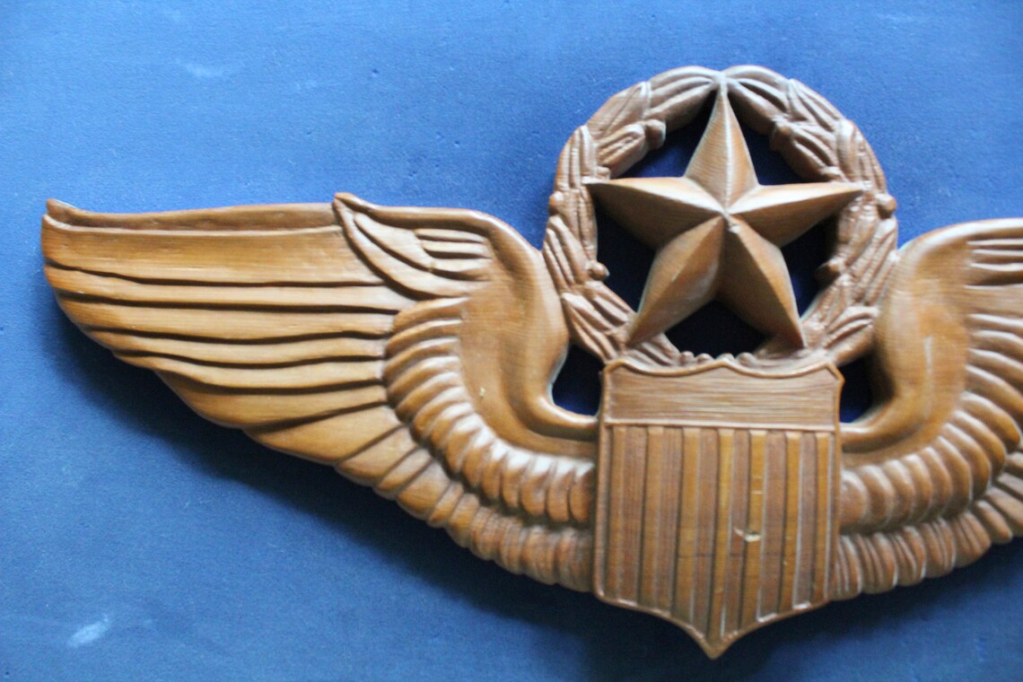 Vintage Wooden Mounted Army Master Aviator Badge Framed Art | Etsy
