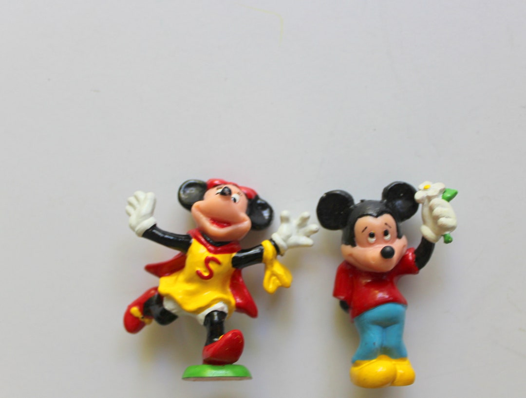 Vintage Shy Mickey Mouse and Super Minnie Mouse Miniature PVC - Etsy