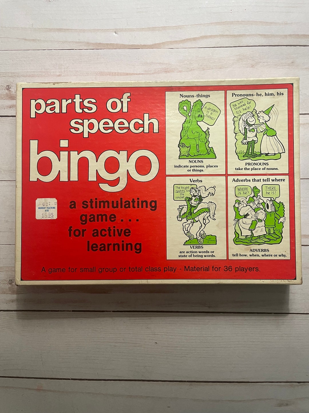Vintage Parts of Speech Bingo Game 1976 - Etsy