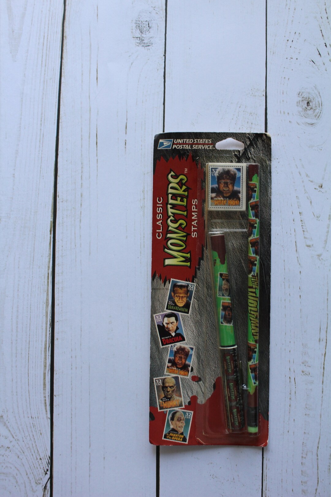 Vintage USPS Classic Monsters Stamps Wolf Man Stationery Set 1997 - Etsy