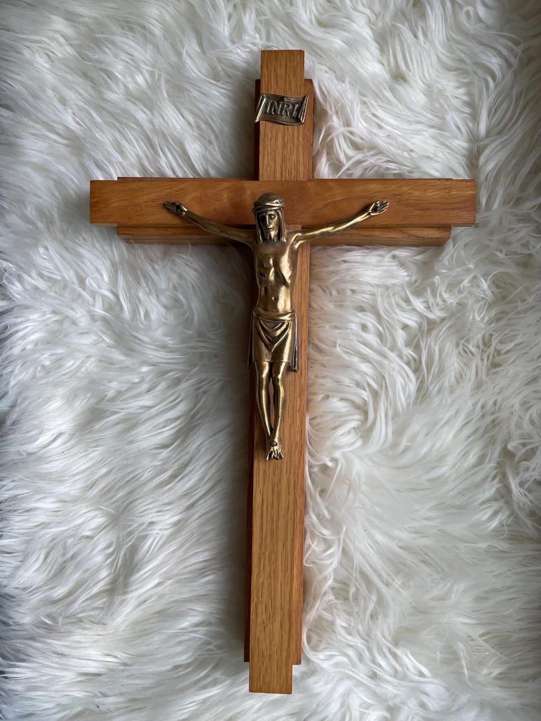 Vintage Crucifix Sick Call Cross Candle and Holy Water Box Storage Wall ...