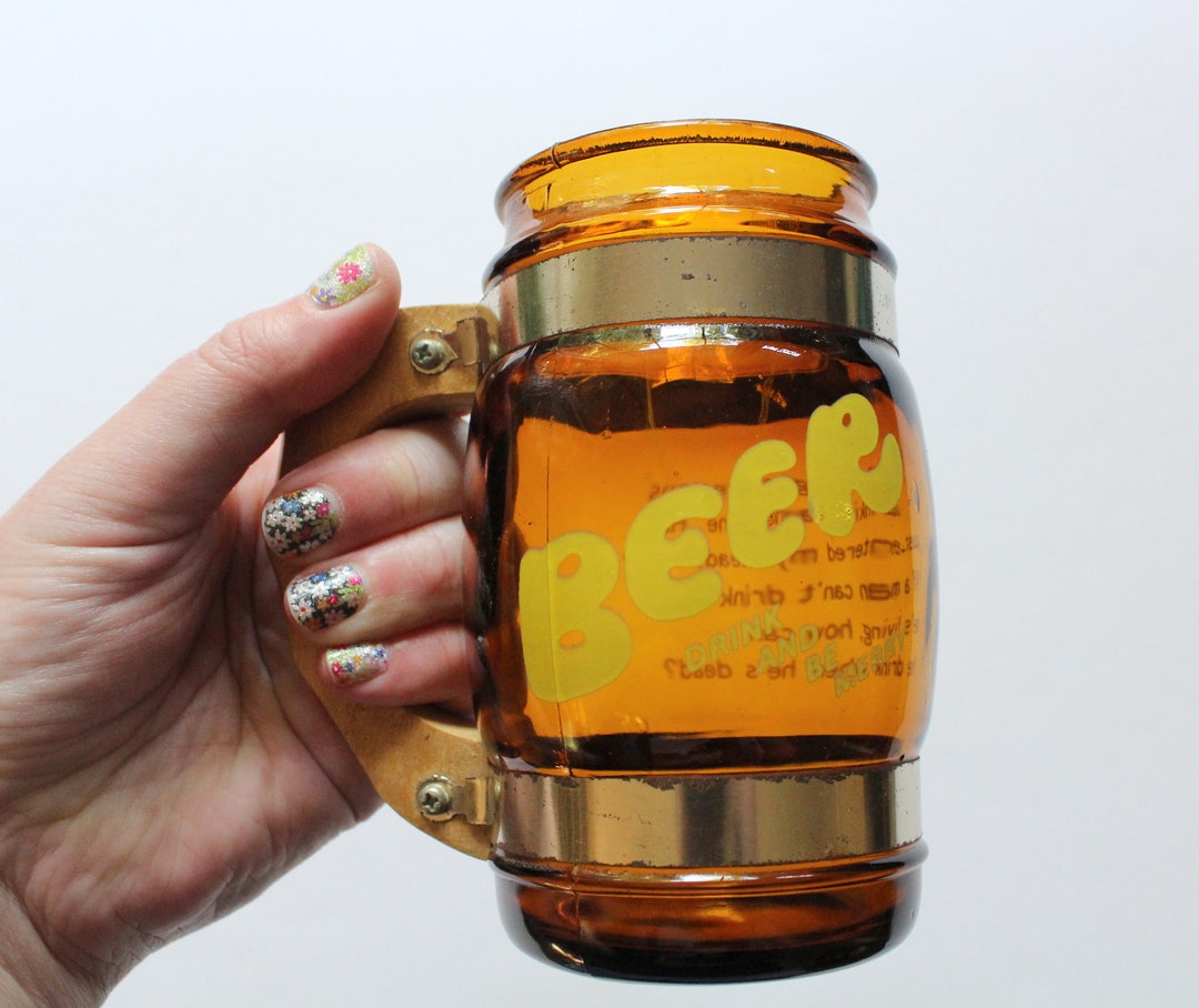Vintage Siesta Ware Beer Drink and Be Merry Brown Drinking Glass With ...