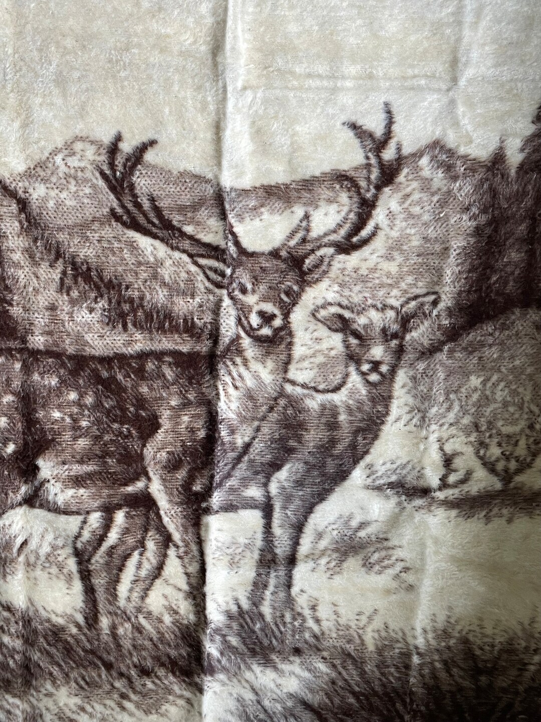Vintage Deer in A Mountain Nature Scene Pattern Double Sided Acrylic ...