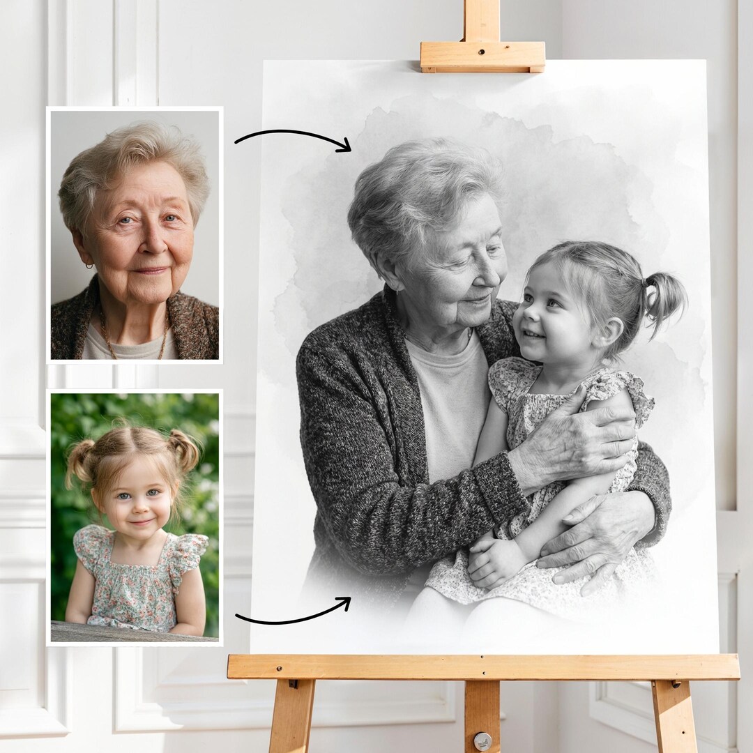 Custom Memorial Portrait, Add Loved One to Photo (digital Download) - Etsy