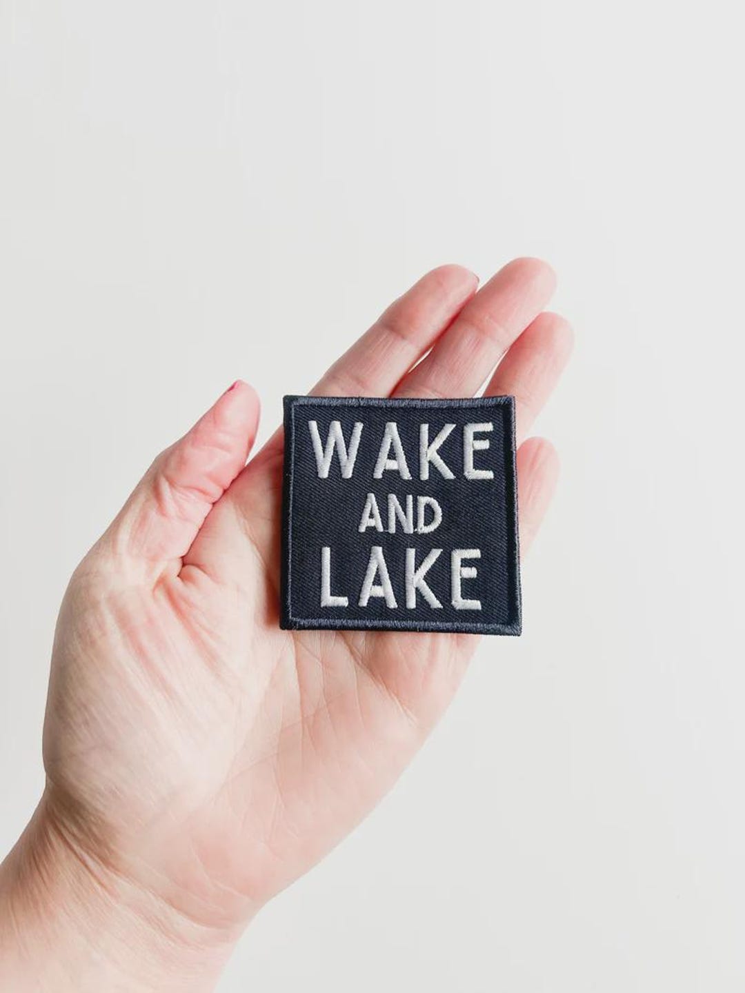 Wake and Lake Embroidered Iron on Patch for Clothing, Hats and Bags ...