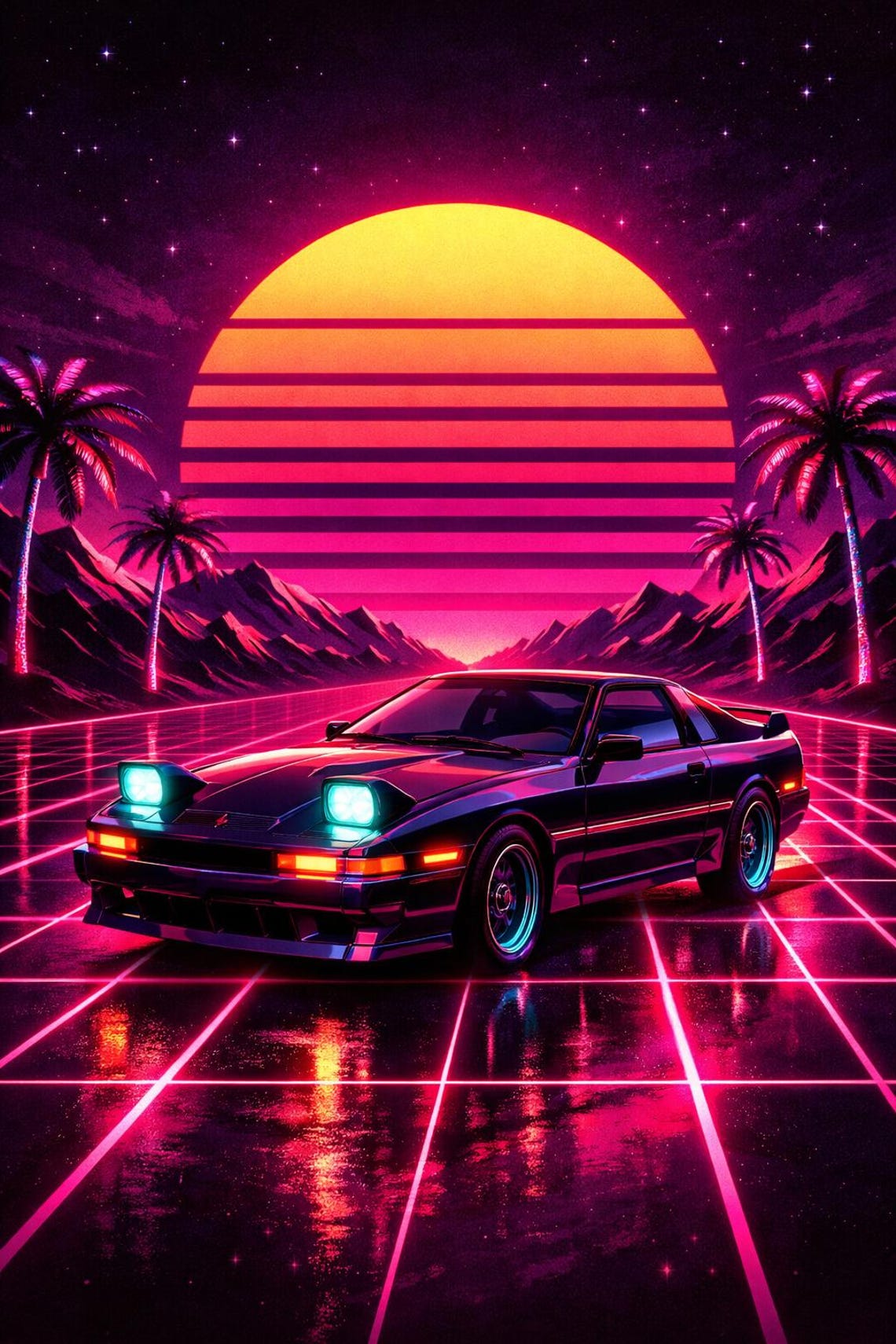 Toyota Supra MK1–MK5 Synthwave Wall Art | Digital Print Set - Etsy