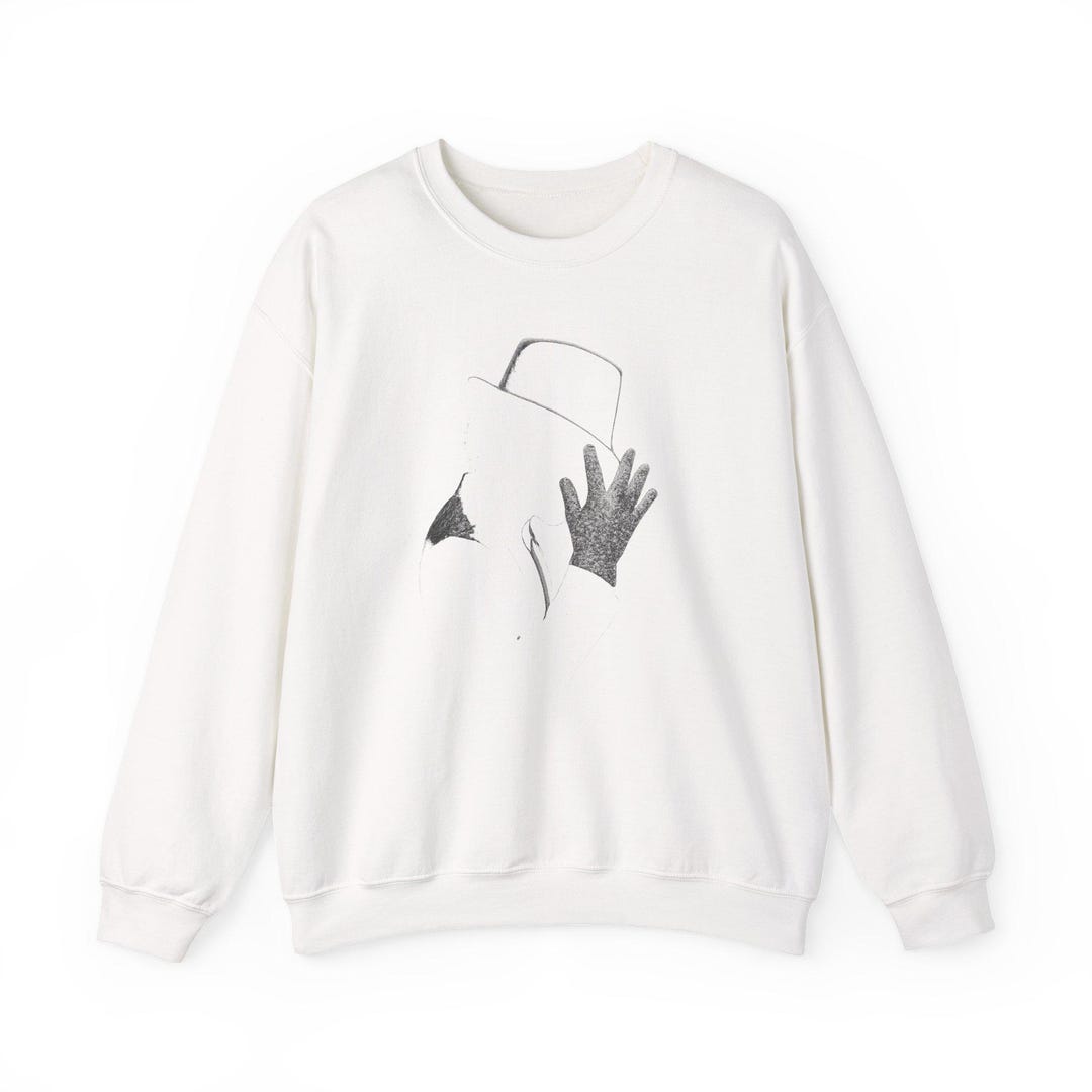 Michael Jackson Inspired Outline Sweatshirt | Abstract Hands and Hat - Etsy
