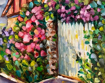 Garden Gate Painting | Etsy