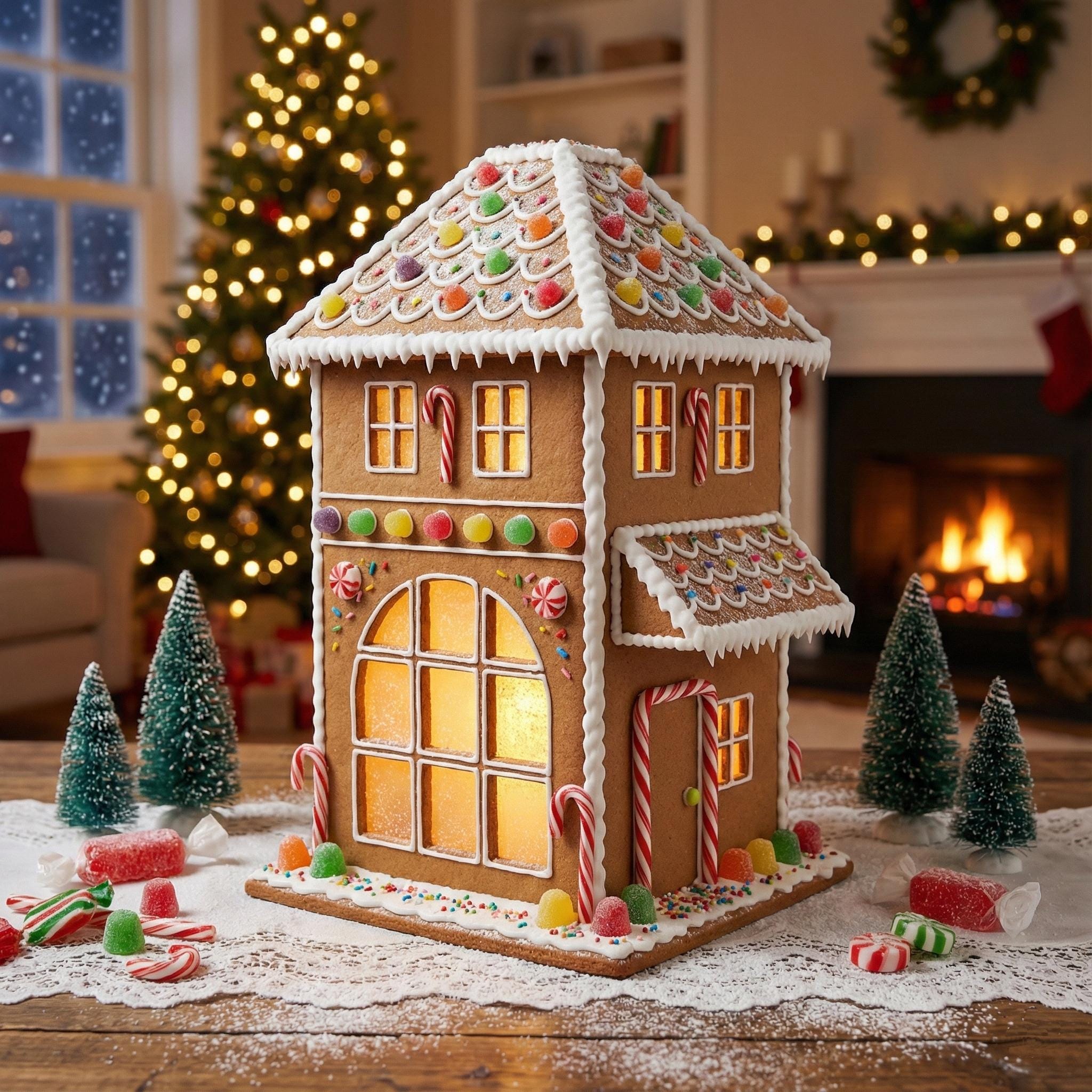 Gingerbread House Bakery Template | Printable Christmas House PDF ...