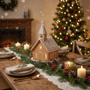 Gingerbread House Church Template | Printable PDF Pattern (easy ...