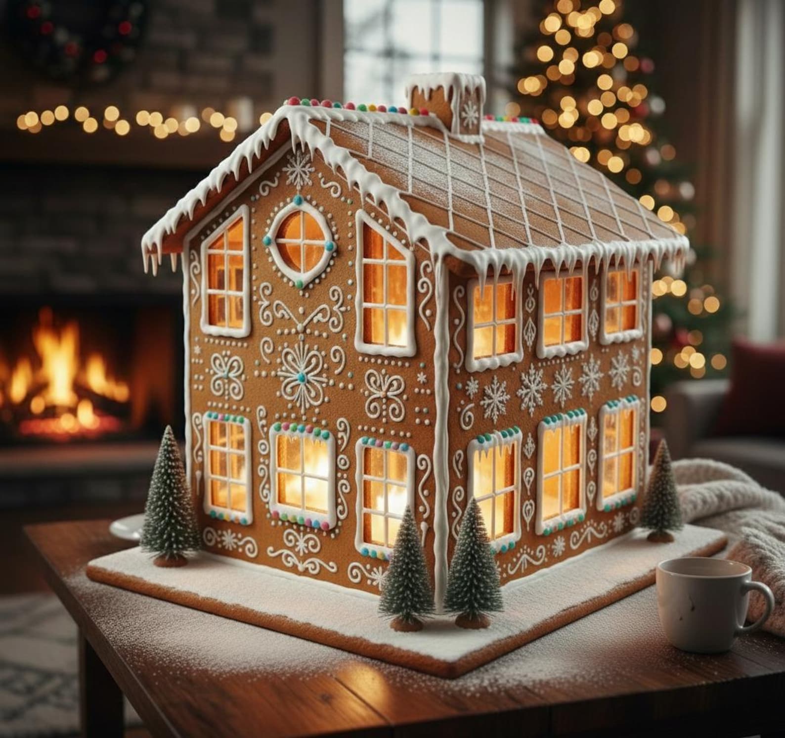 Gingerbread House Template | Printable PDF Gingerbread Villa Pattern ...
