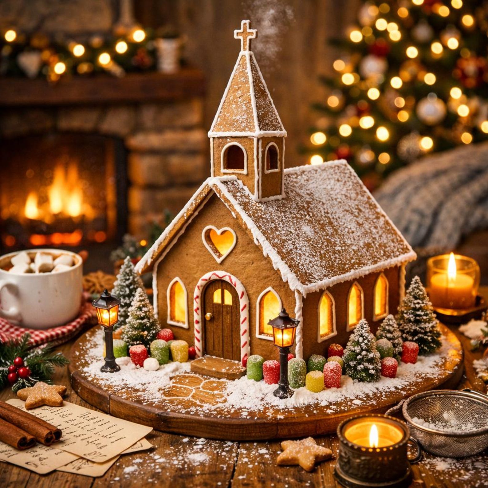 Gingerbread House Church Template | Printable PDF Pattern (easy ...