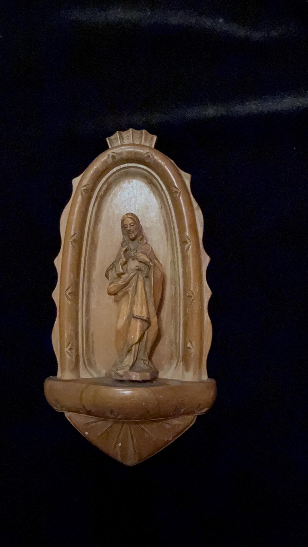 Antique Catholic Religious Wood Carving Jesus Sacred Heart - Etsy