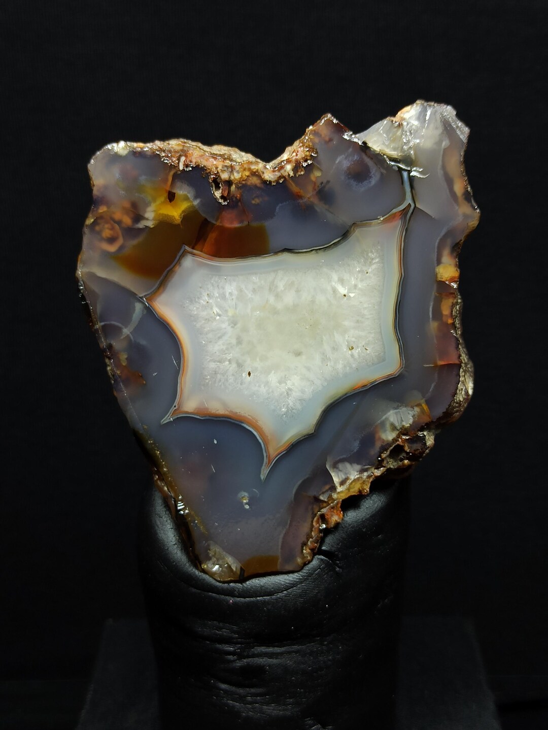 Blue Banded and White Quartz Crystal Agate, Polished Turkish Agate Pair ...