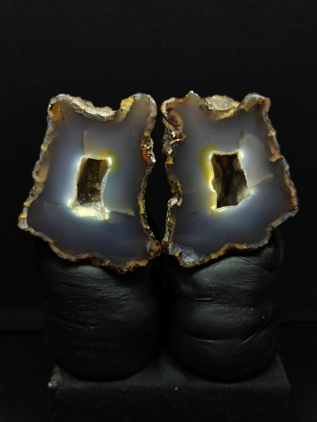 Turkish Geode Agate, Blue Banded Agate, Polished Turkish Agate Pair ...