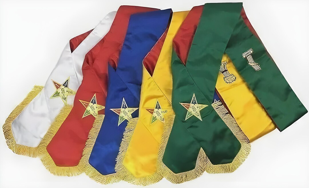 OES Complete Sash Set – Masonic Order of Eastern Star Regalia Set of 5 ...