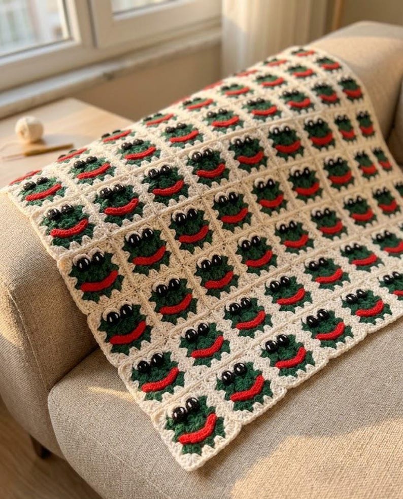 Frog Granny Square Pattern PDF, Crochet Animal Motif, Blanket Bag ...