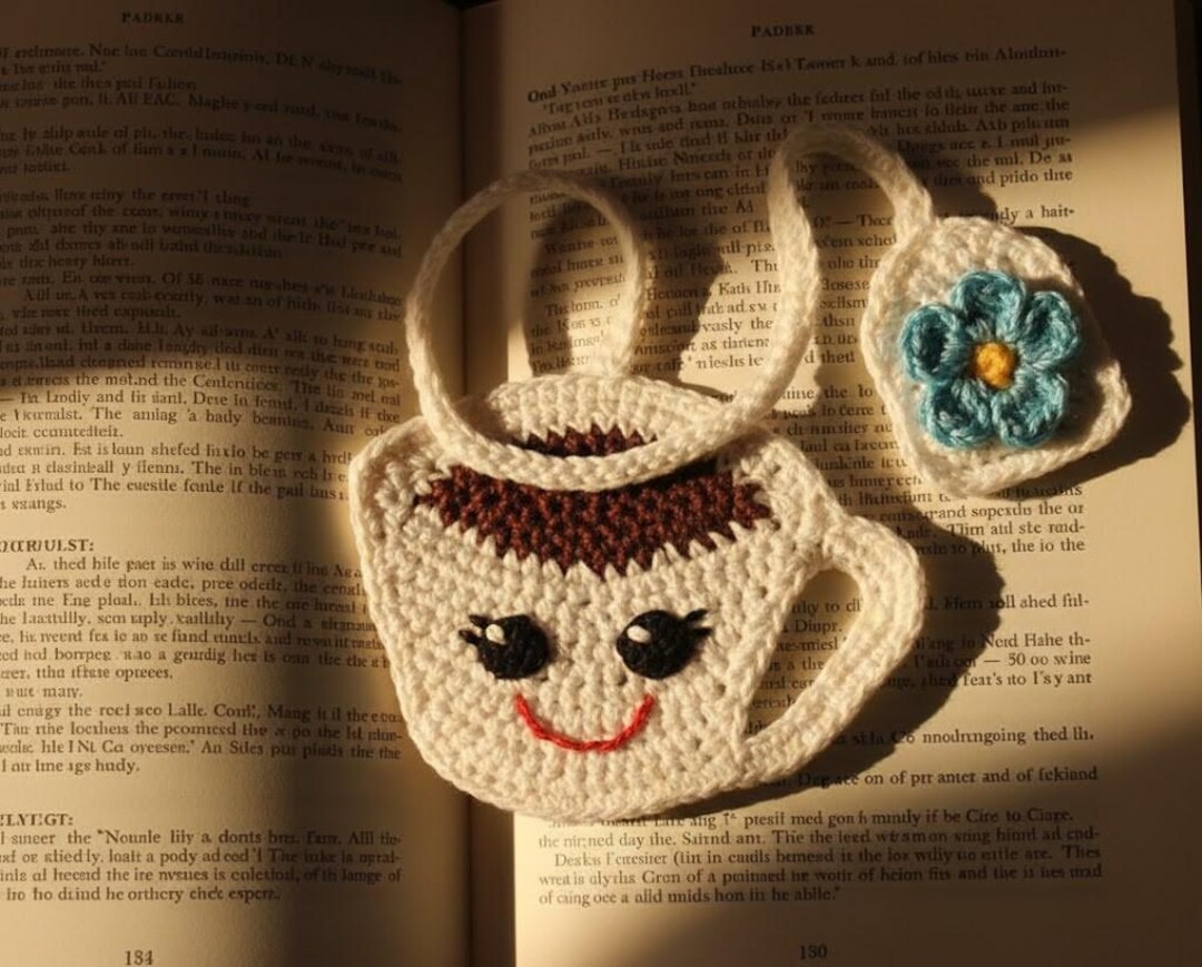 Crochet Coffee Cup Bookmark Pattern PDF – Coffee Lover Gift for Book ...