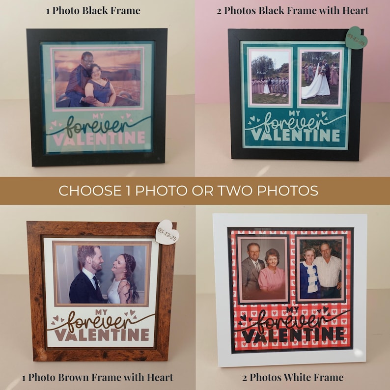 Valentine Custom Photo Frame Gift for Her Romantic Couple Portrait Gift ...