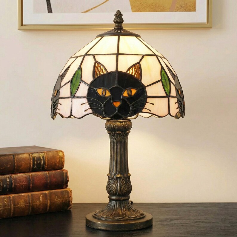 Elegant Black Cat Table Lamp – Cute Animal Bedside & Desk Lamp for Kids ...