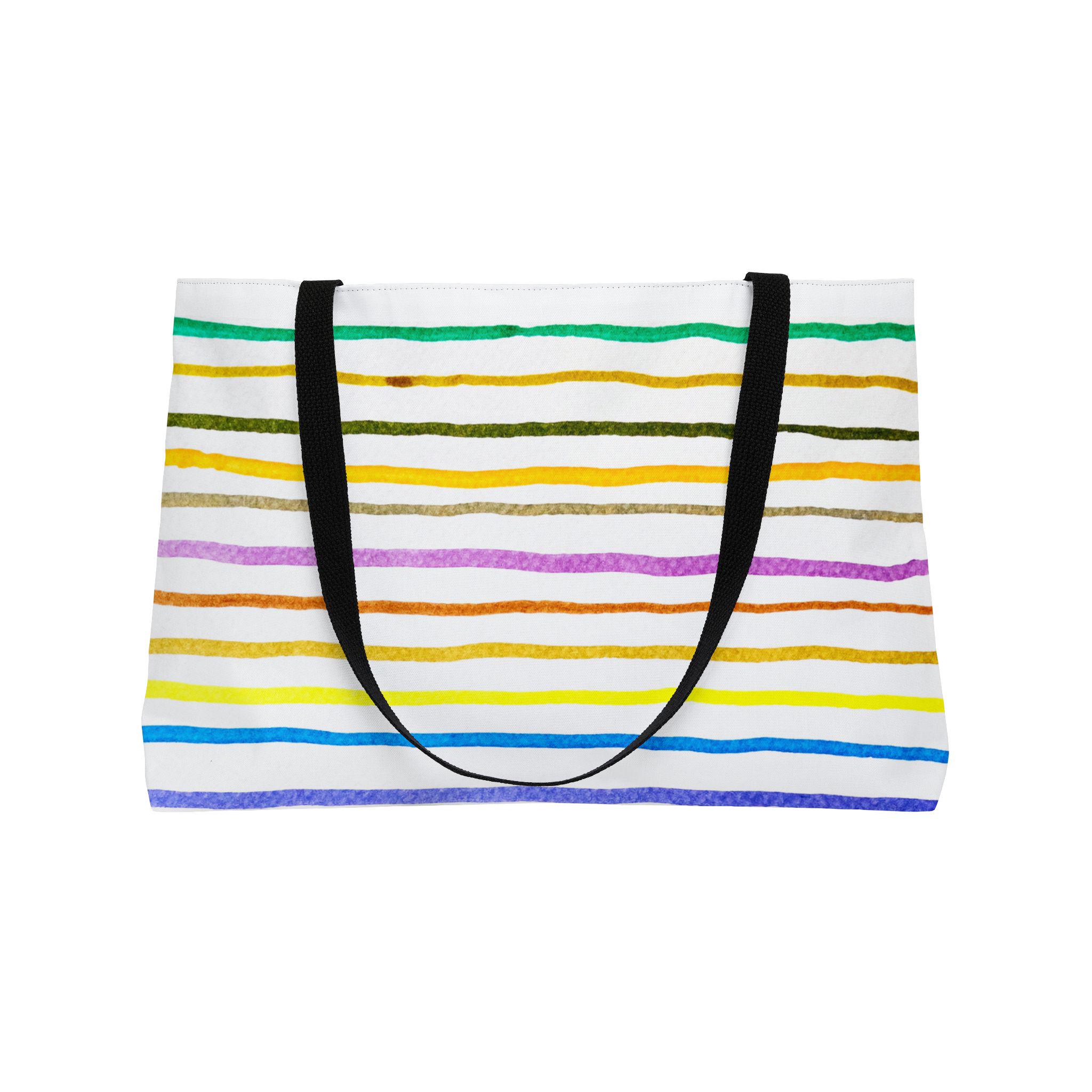 Vibrant Stripe Weekender Carryall Tote Bag Perfect for Travel, Beach ...